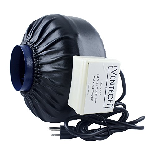 VenTech VT IF-4-B Inline Exhaust Blower Fan with Variable Speed ...