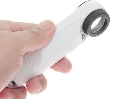 Handheld 40x High Power Hand Held Magnifier Magnifying Glass with 2-LED ...
