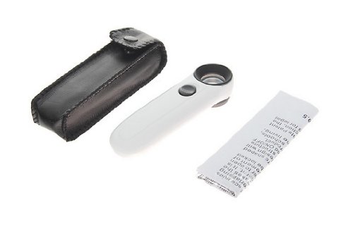 Handheld 40x High Power Hand Held Magnifier Magnifying Glass with 2-LED ...