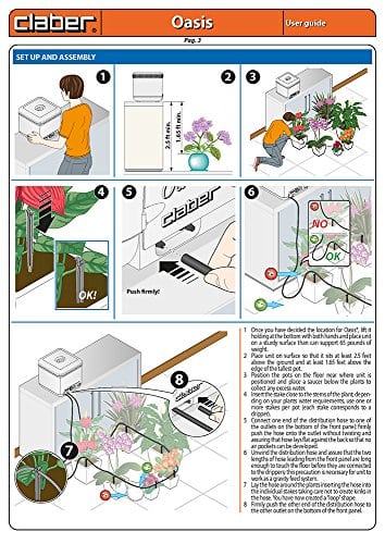Claber 8053 Oasis 4-Programs/20 Plants Garden Automatic Drip Watering ...
